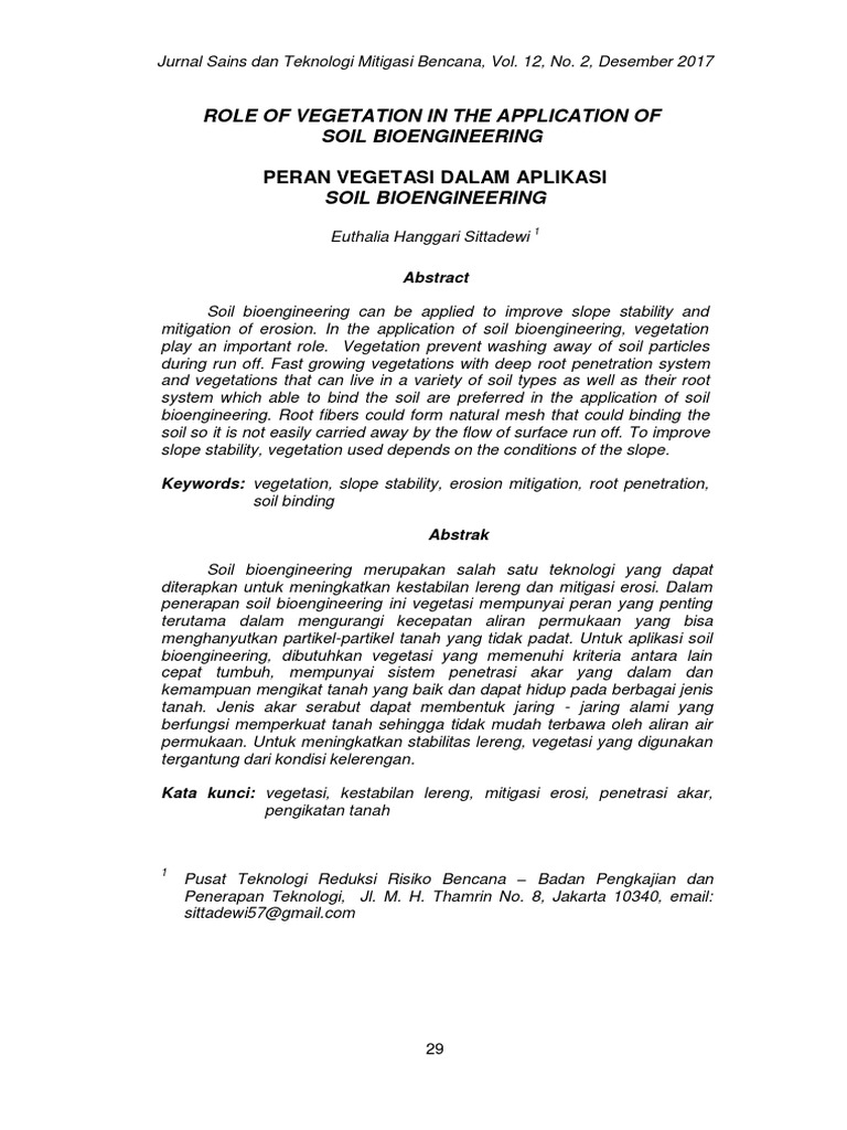 Vegetasi & Soil Bioengineering | PDF