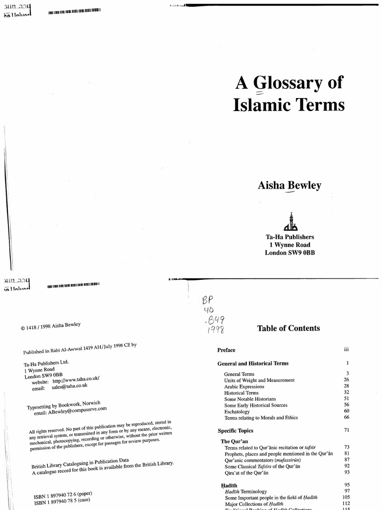Glossary of Islamic Terms Aisha | PDF | Prophets And Messengers In ...