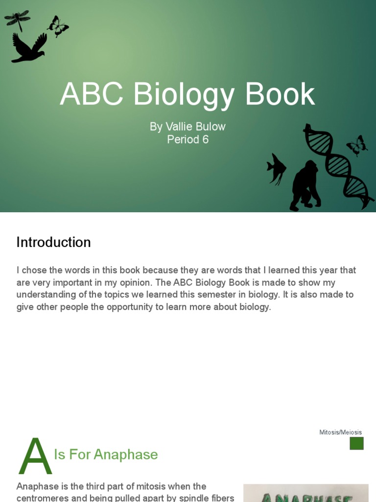ABC Biology Book: by Vallie Bulow Period 6 | PDF | Dna | Genetics