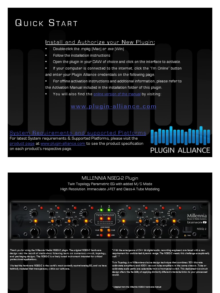 Millennia NSEQ-2 Manual | PDF | Equalization (Audio) | Amplifier