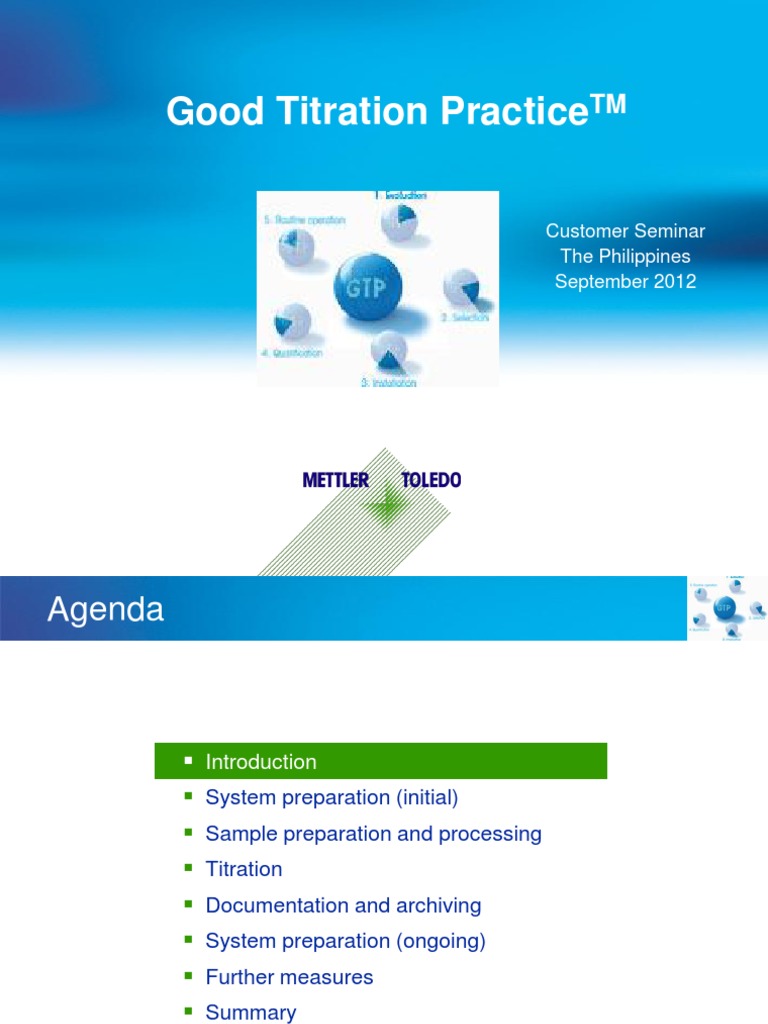 Good Titration Practice Seminar Guide | PDF | Titration | Chemistry