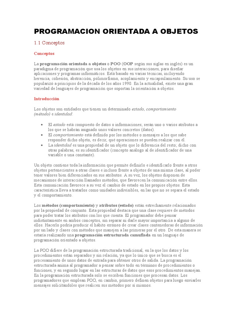 Programacion Orientada A Objetos | Descargar gratis PDF | Herencia (Programación Orientada a ...