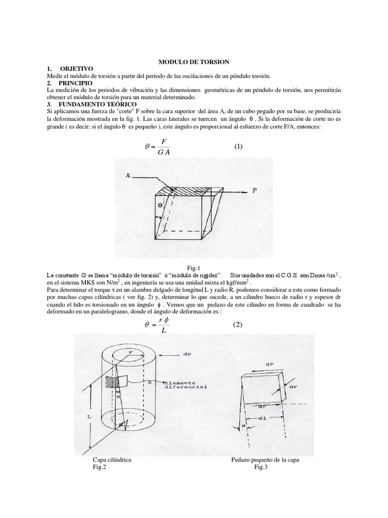 P3-Modulo de Torsion I - 2019 | PDF | Péndulo | Mecanica clasica