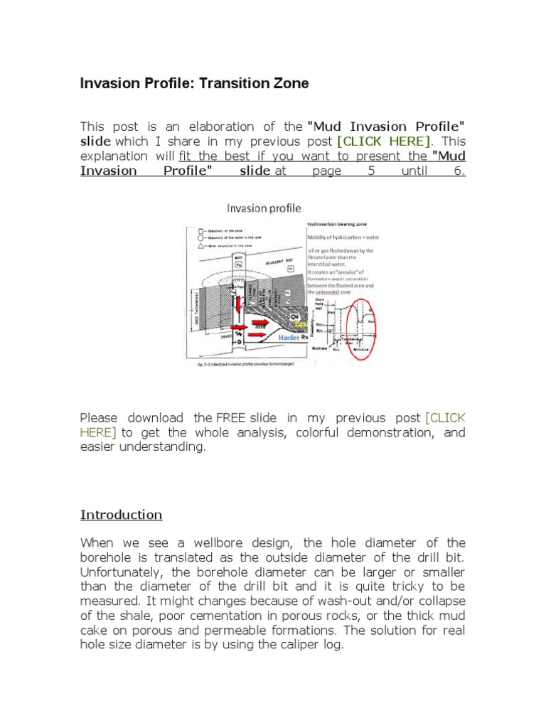 Invasion and Resistivity Profile | PDF | Oil Well | Soil Mechanics