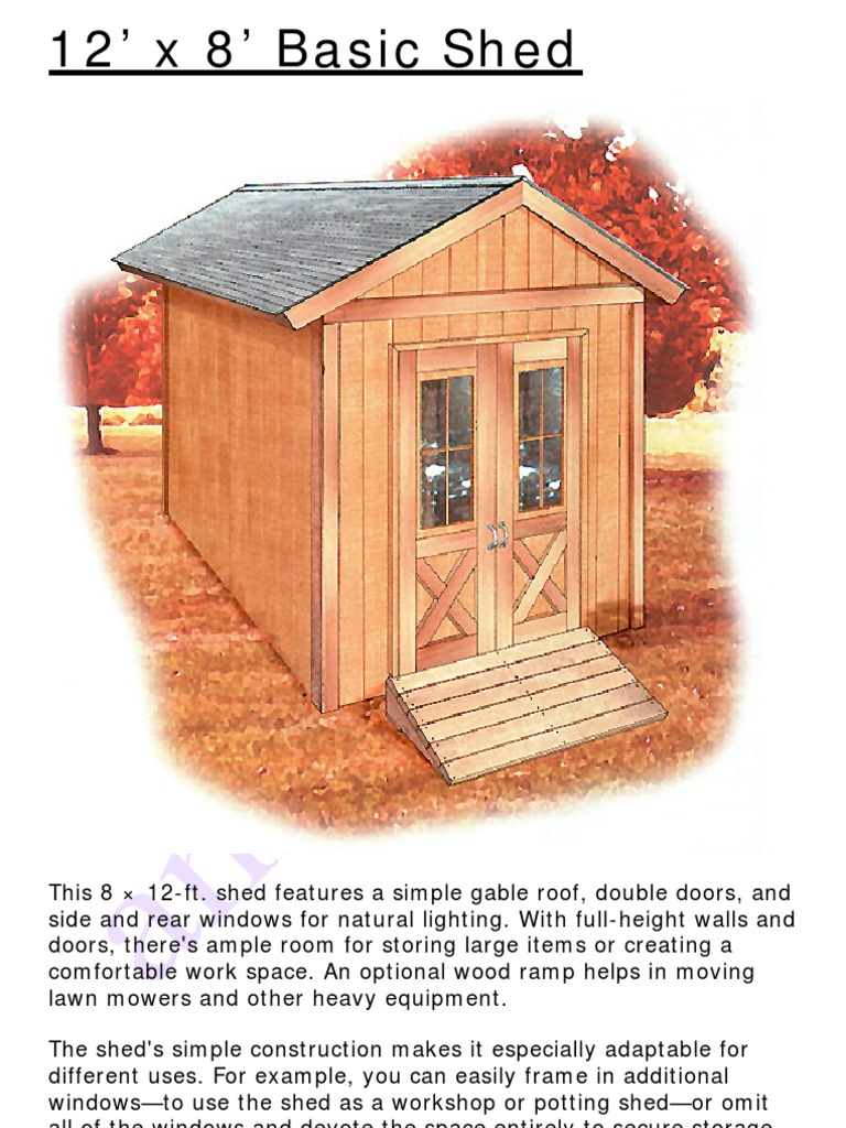 shed plan 12 x 8 | Shed | Framing (Construction)