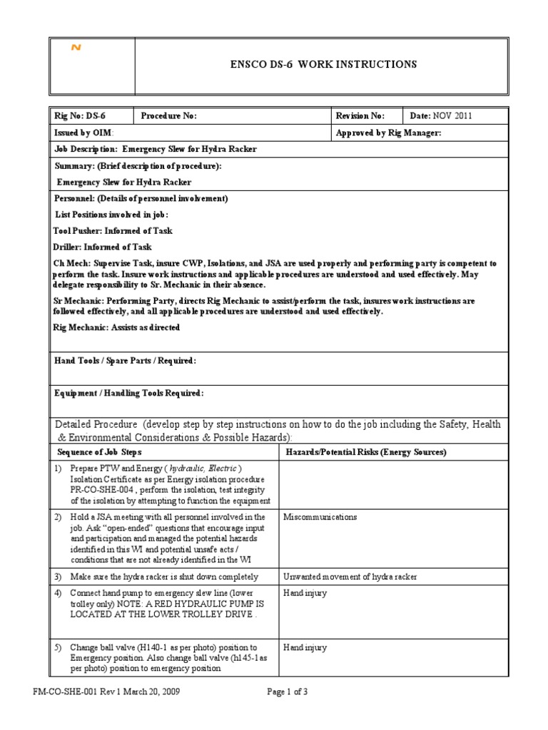 Emergency Slew For Hydra Racker | PDF | Valve | Pump