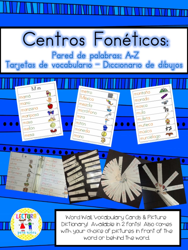 Centros Fonéticos: Pared de Palabras: A-Z Tarjetas de Vocabulario ...