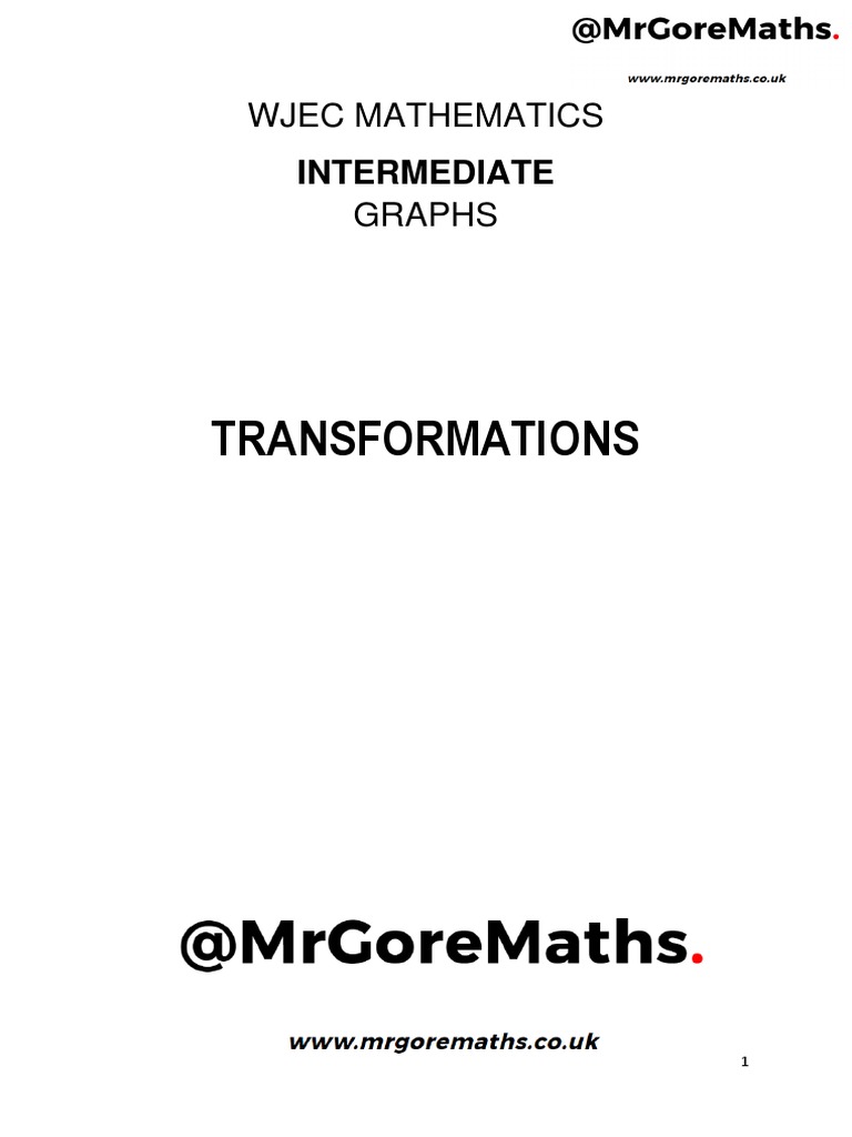 Transformations Wjec Mathematics Pdf Shape Cartesian Coordinate