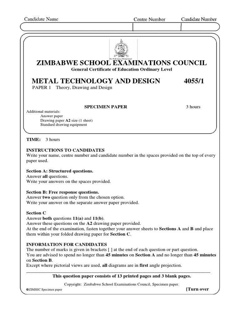 Zimbabwe School Examinations Council | PDF | Forge | Procedural Knowledge