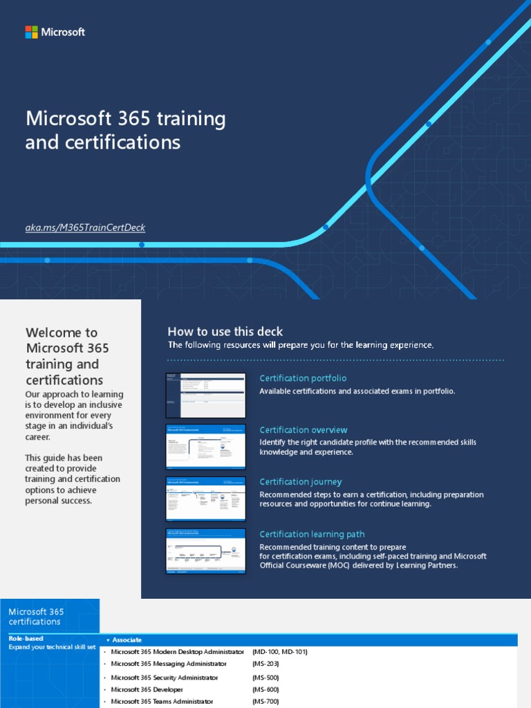 Microsoft 365 Training + Certification Guide | PDF | Microsoft ...