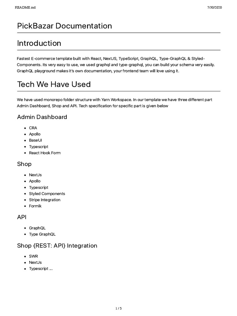 Pickbazar Documentation: Admin Dashboard | PDF | Directory (Computing ...