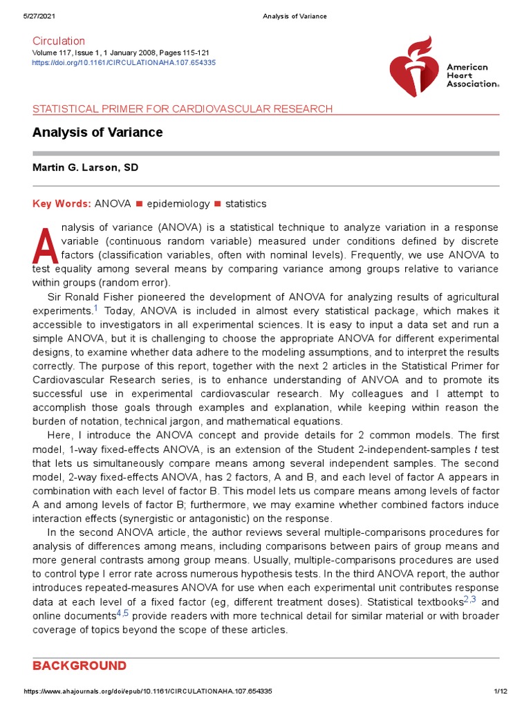 Analysis of Variance | PDF | Analysis Of Variance | Errors And Residuals