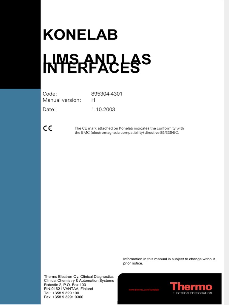 Konelab Lims and Las Interfaces | PDF | Transmission Control Protocol ...