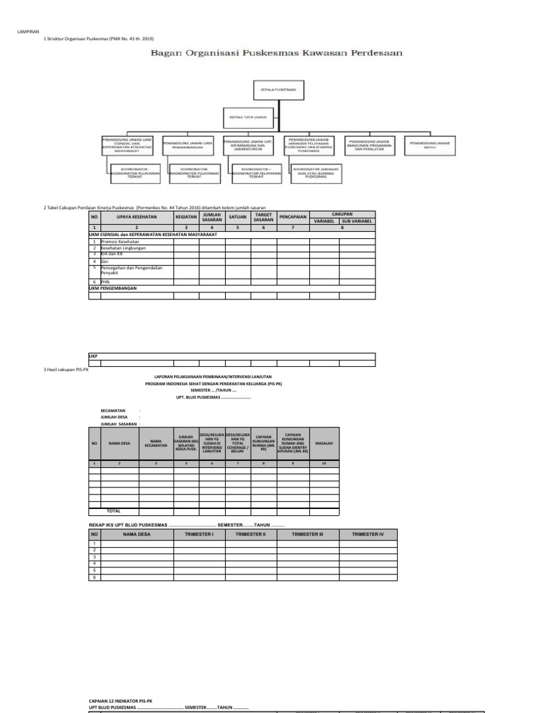 Format Laporan Kinerja Puskesmas | PDF