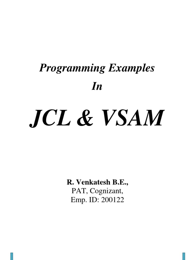 Programming Examples In Jcl And Vsam Pdf Proprietary Software