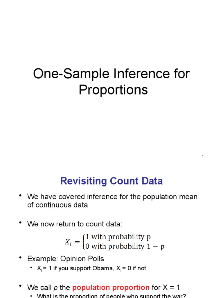 One-Sample Inference For Proportions | PDF | Statistical Hypothesis ...