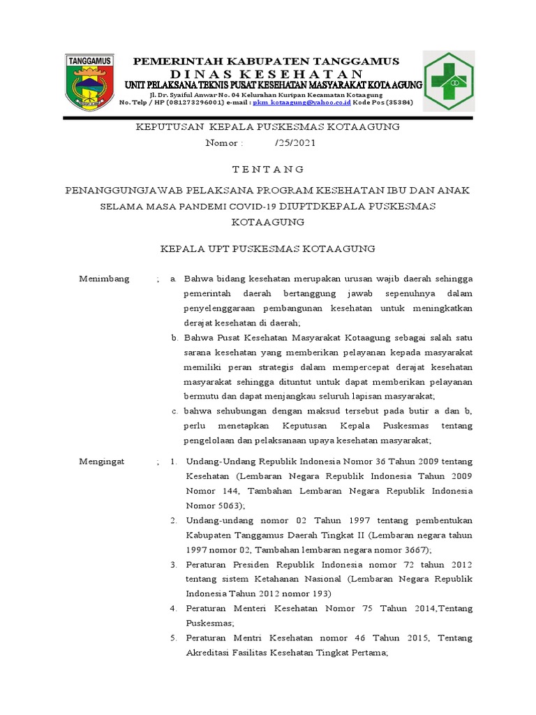 SK Pelaksana Program KIA | PDF