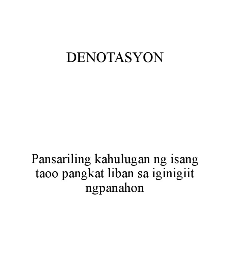 DENOTASYON | PDF