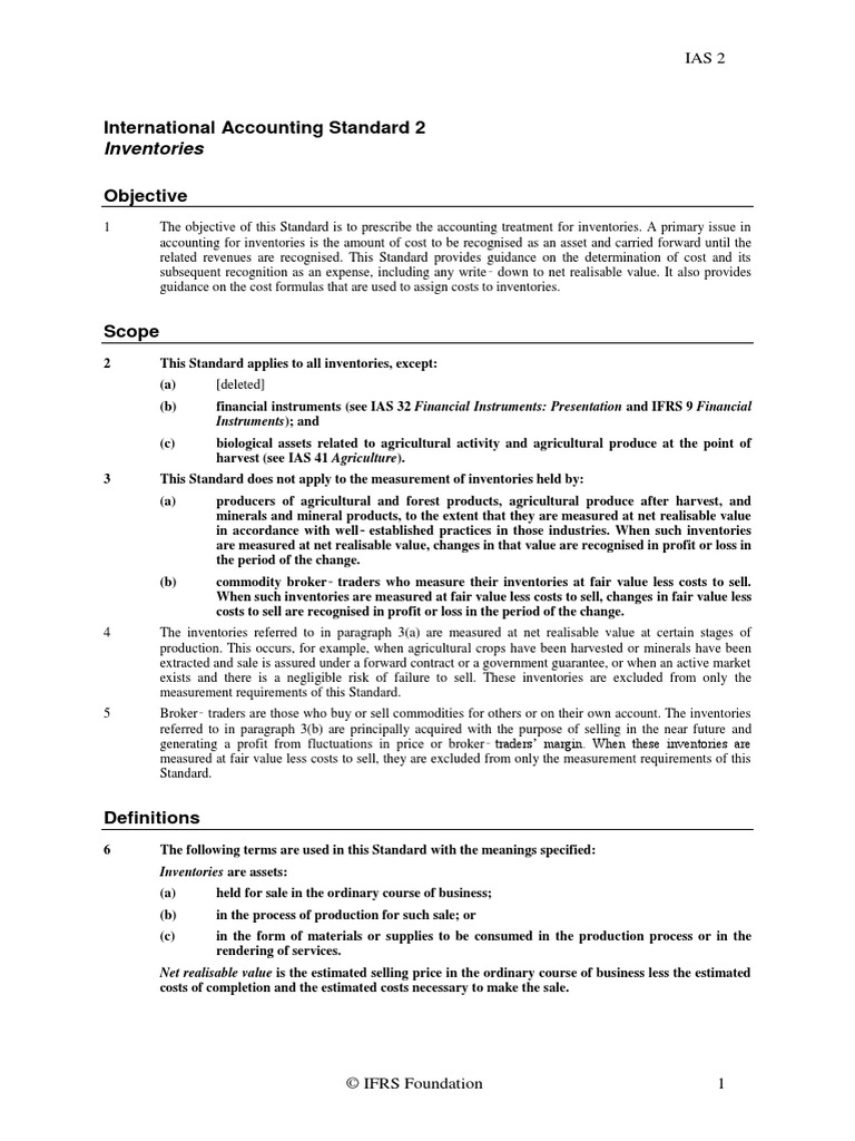 IAS 2 Inventories | PDF | Fair Value | Inventory