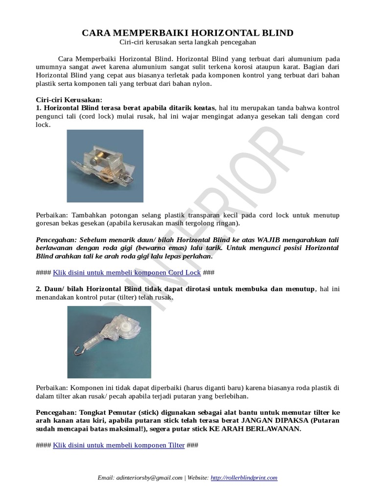 Cara Memperbaiki Horizontal Blind | PDF