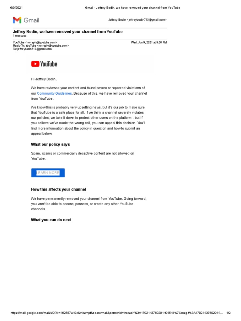 2021-06-09 Google - ACCOUNT - Gmail - Jeffrey Bodin We Have Removed ...