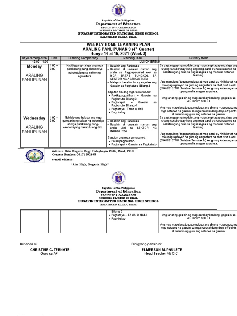 Ap 9 WHLP q4 Week 3 | PDF