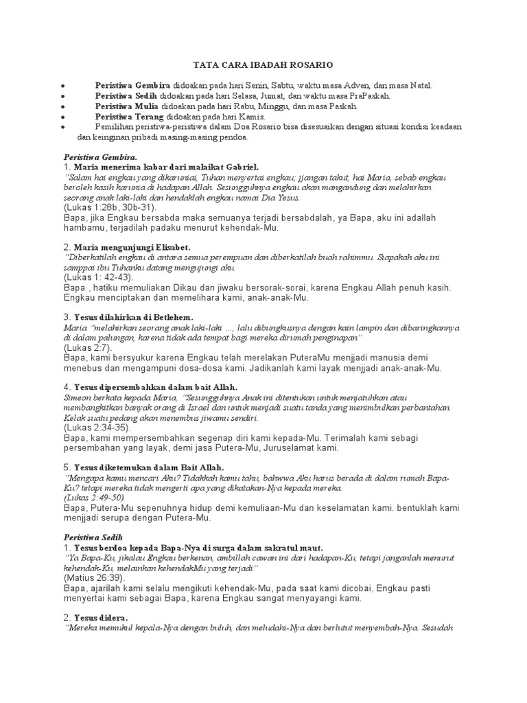 Tata Cara Ibadah Rosario | PDF