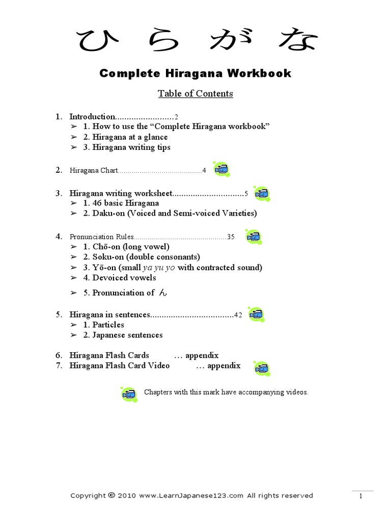 Complete Hiragana Workbook | PDF | Kanji | Japanese Language