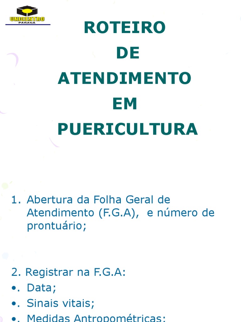Roteiro de Atendimento de Puericultura - Aula 6 | PDF | Bem-estar