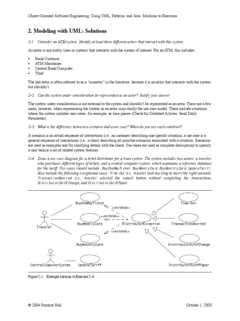 Modeling With Uml Solutions Pdf Use Case Class Computer Programming 