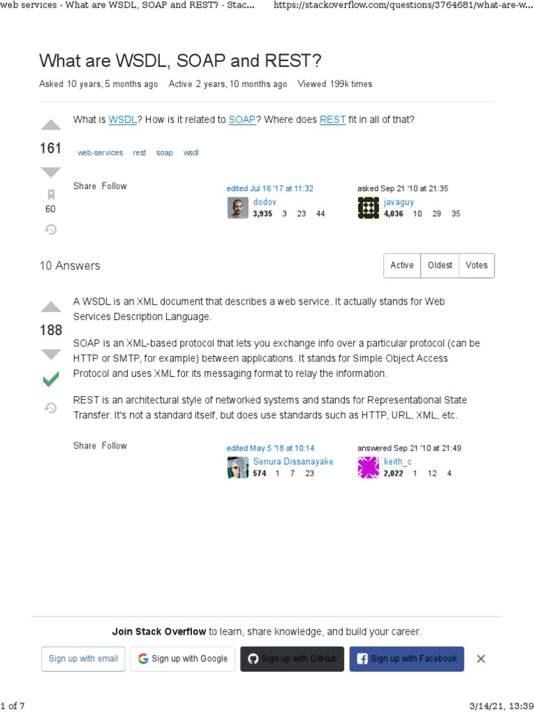 Web Services - What Are WSDL, SOAP and REST? - Stack Overflow | PDF | Representational State ...