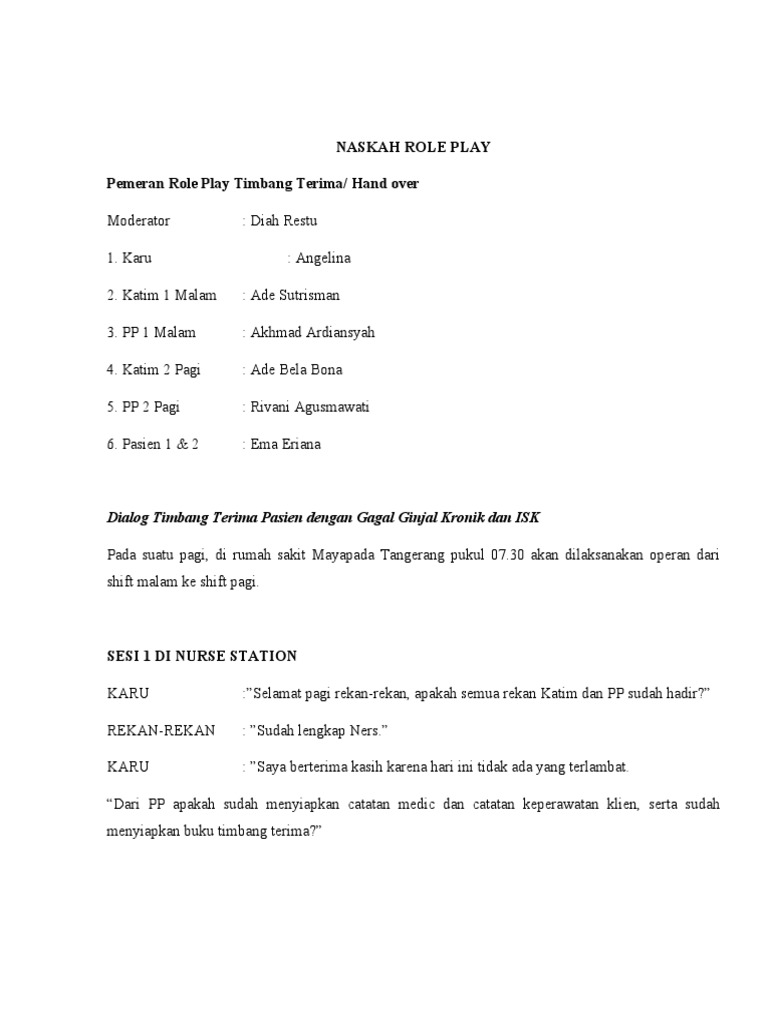 Naskah Role Play Fixx | PDF