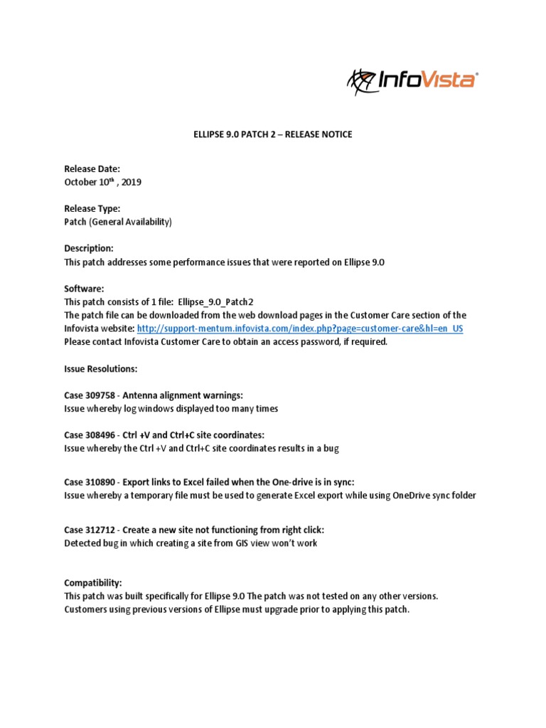 Mentum Ellipse 9.0.0 Patch2 Release Notice | PDF