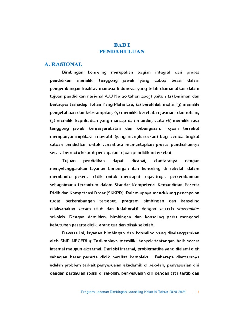 Isi Program BK SMP - Rifki | PDF