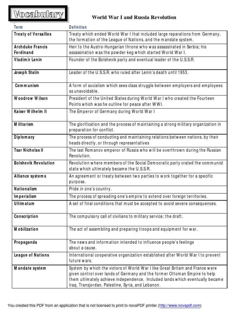 WWI and Russian Revolution Overview | PDF | World War I | Soviet Union