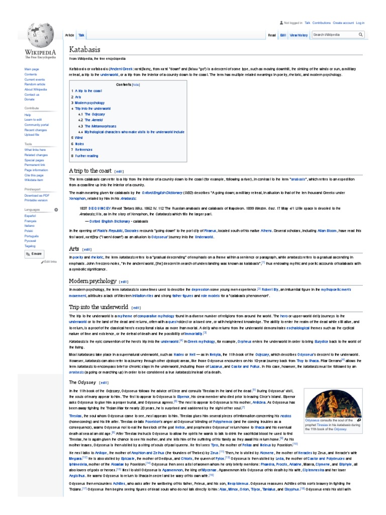 Katabasis: A Trip To The Coast | PDF | Ancient Greek Religion | Mythology