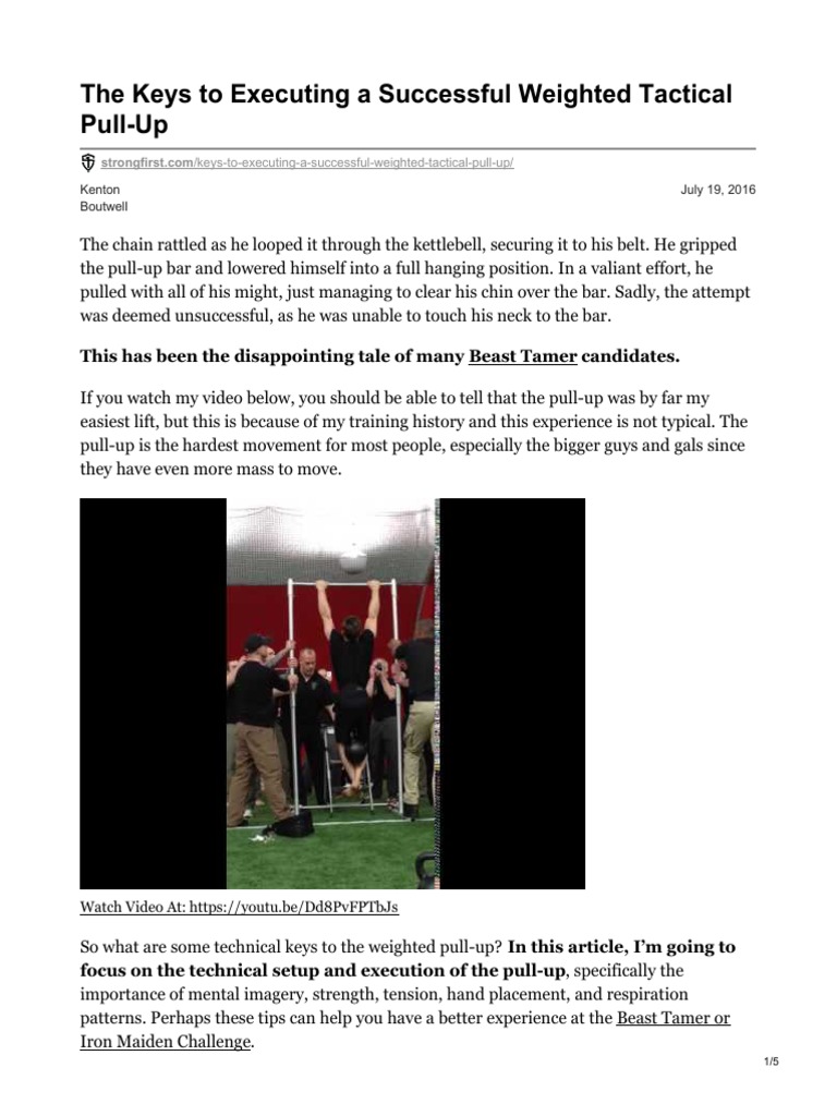 The Keys To Executing A Successful Weighted Tactical Pull-Up | PDF ...