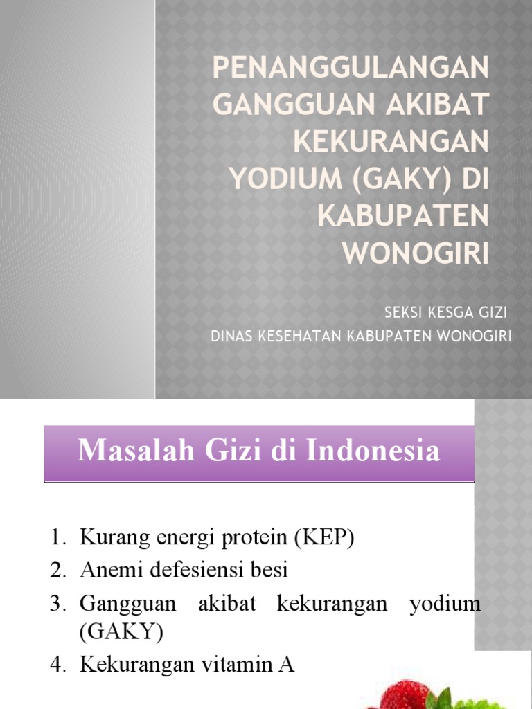 Penanggulangan Gangguan Akibat Kekurangan Yodium (Gaky) 2017 | PDF