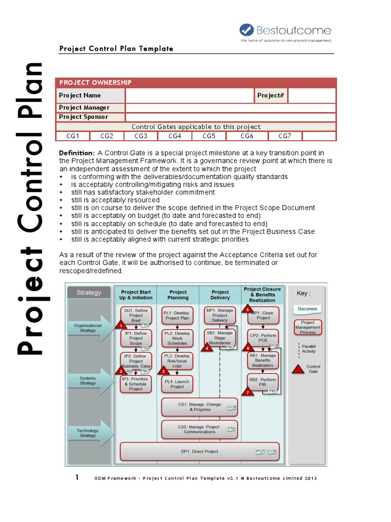 ODPM Framework - Project Control Plan Template v2.3 | PDF | Risk ...