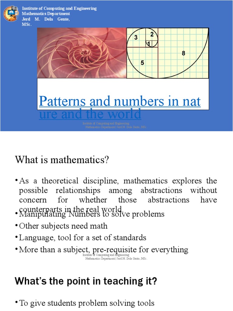 Patterns and Numbers in Nature and The World | PDF | Level Of ...