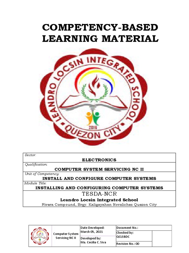 Competency-Based Learning Material: Tesda-Ncr | PDF | Application ...