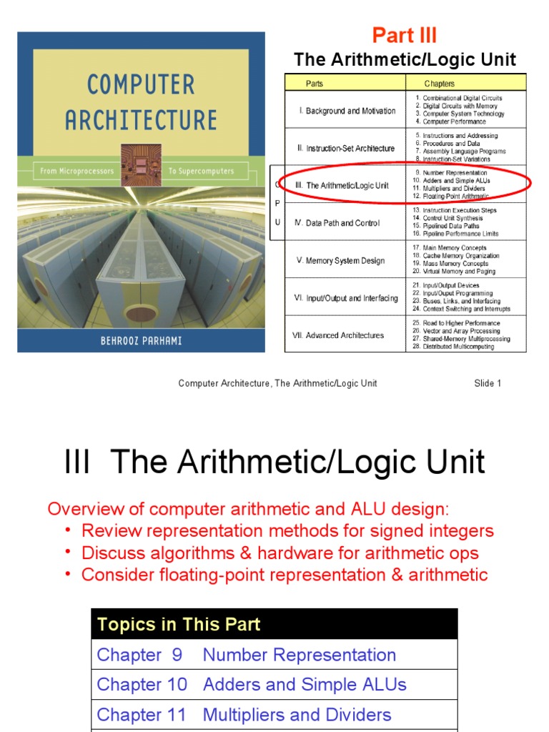 Computer Architecture, The Arithmetic/Logic Unit Slide 1 | PDF | Elementary Mathematics | Lexicology