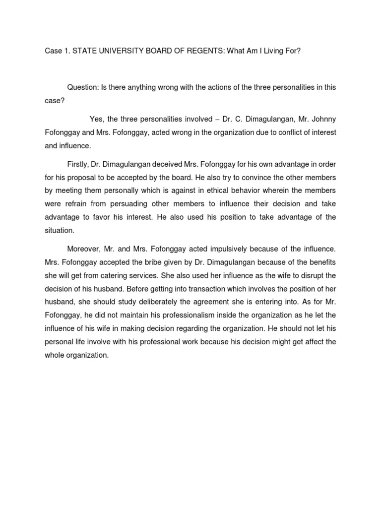 Conflicts of Interest and Undue Influence in Decision Making at State ...