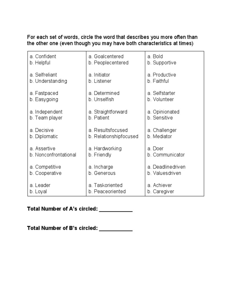 Personality Compass Exam | PDF | Cognition | Human Nature