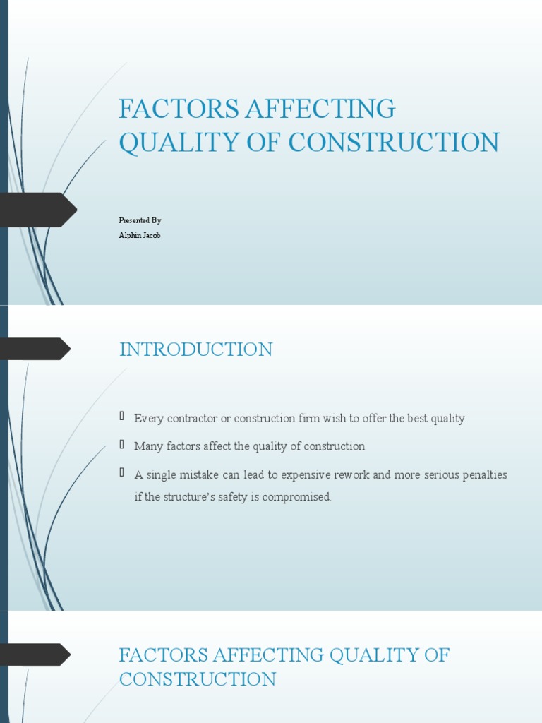 Factors Affecting Quality of Construction | PDF | Project Management ...