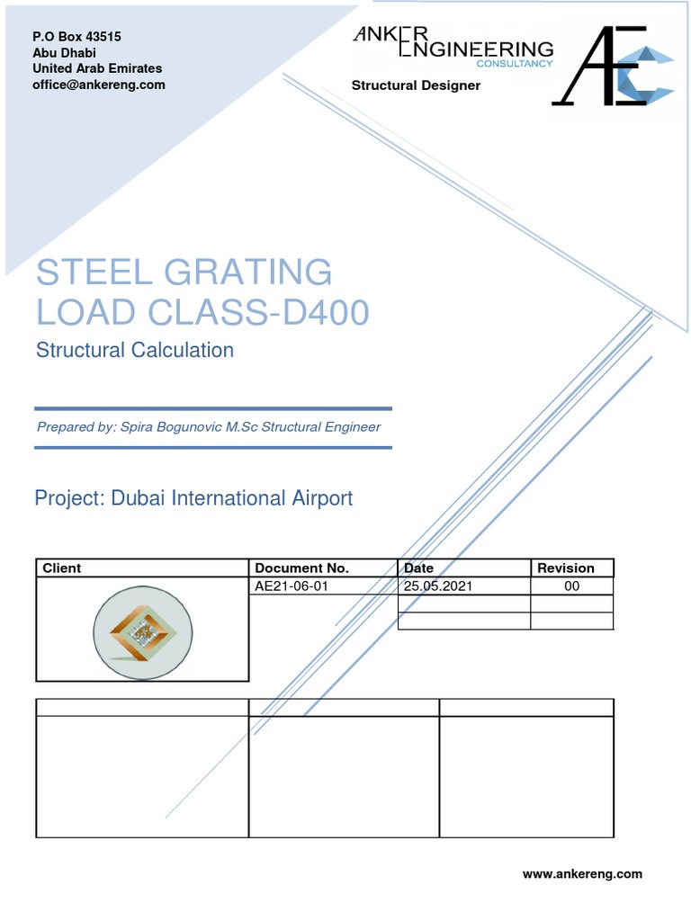 AE21!06!01 - Steel Grating Load Class-D400 | PDF | Specification ...