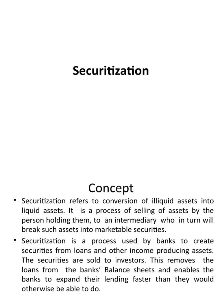 Securitisation of Debt Assets | PDF | Securitization | Securities (Finance)