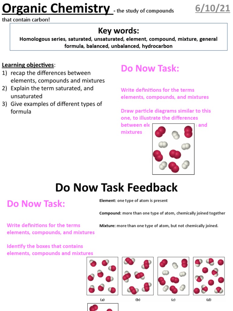 Do Now Task:: Key Words | PDF | Molecules | Chemical Compounds