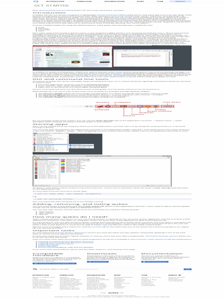 Qubes OS - Get Started | PDF