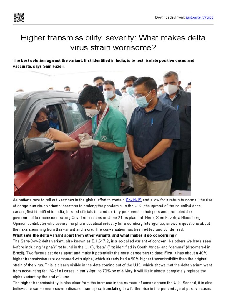 Higher Transmissibility, Severity - What Makes Delta Virus Strain ...